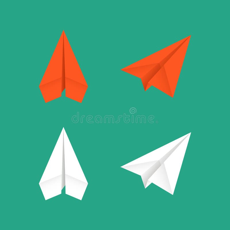 Colorful Paper Plane Origami Set Stock Vector - Illustration of ...
