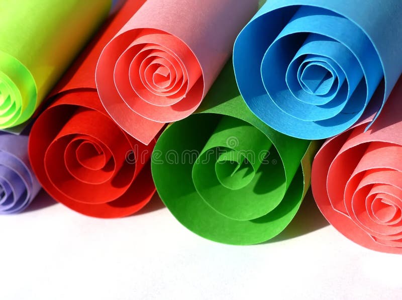 Colorful paper rolls stock image. Image of color, roll - 3919009