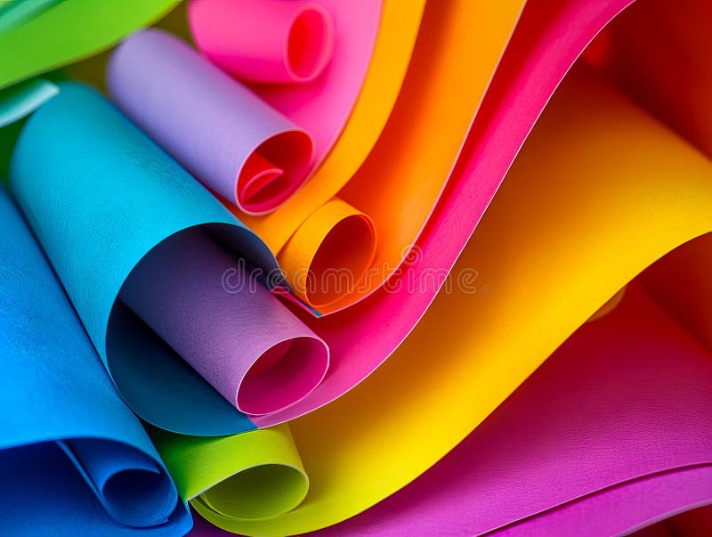 Colorful Paper Rolls are Arranged in a Pile Stock Photo - Image of ...