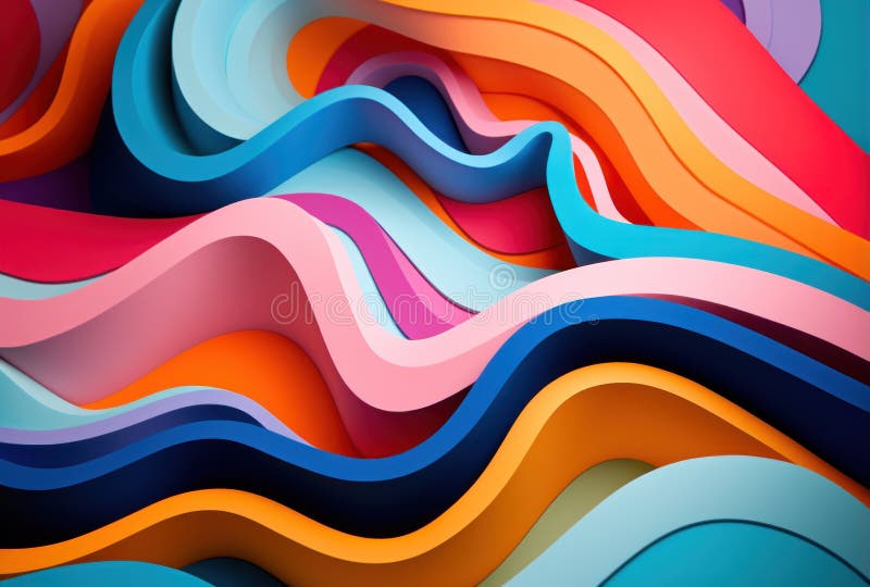 Colorful Paper Sculpture with a Pattern AI Generated Stock Illustration ...