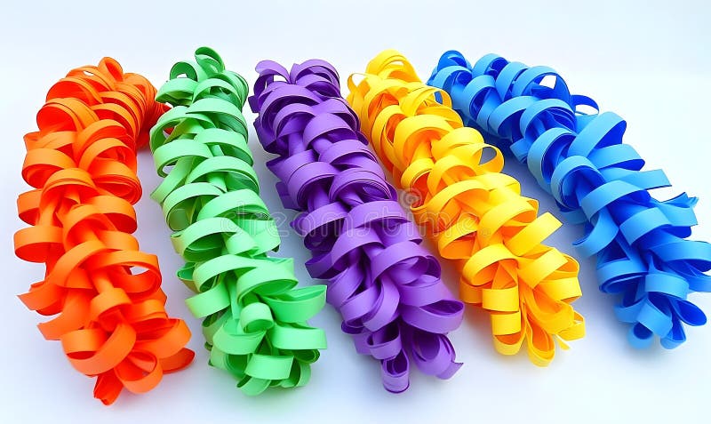 Colorful Paper Coil Creations Stock Illustration - Illustration of ...