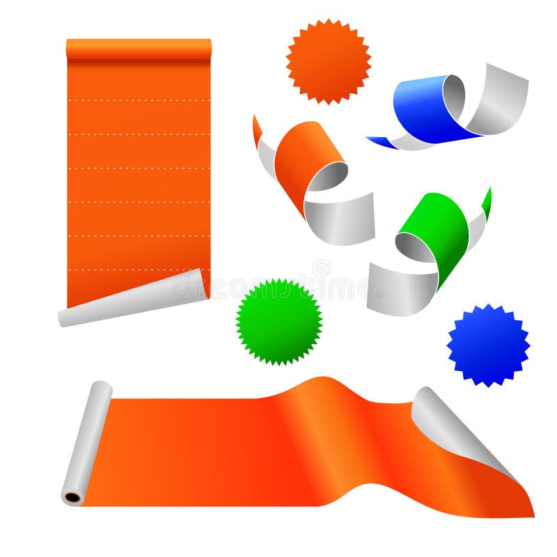 Colorful paper sticker stock vector. Illustration of orange - 8580514