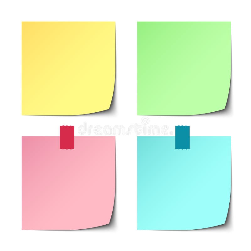 Colorful Paper Stickers on White Background Stock Vector - Illustration ...
