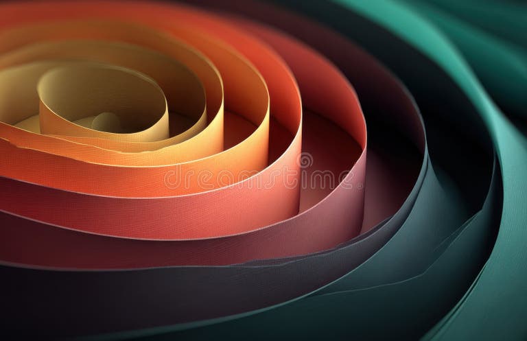 Colorful Paper Strips Creating Concentric Circles in Warm and Cool ...