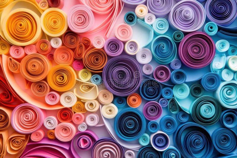 Colorful Paper Strips Rolled Shaped into Various Designs Innovative ...