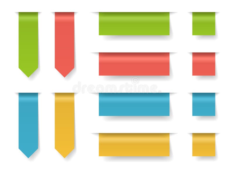 Colorful Paper Style Tabs Template Set. Vector Illustration Stock ...