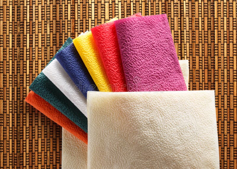 Colorful Paper Table Napkins Stock Photo - Image of dark, collection ...