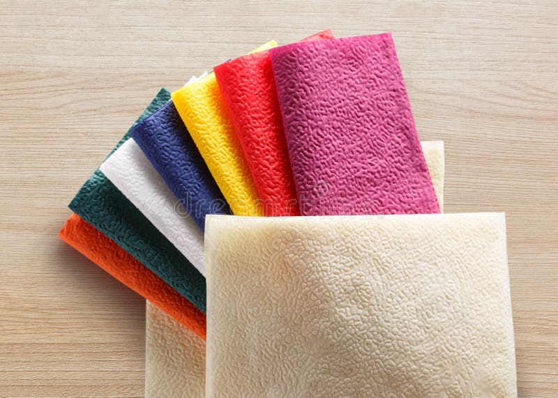 Colorful Paper Table Napkins Stock Photo - Image of open, hygienic ...