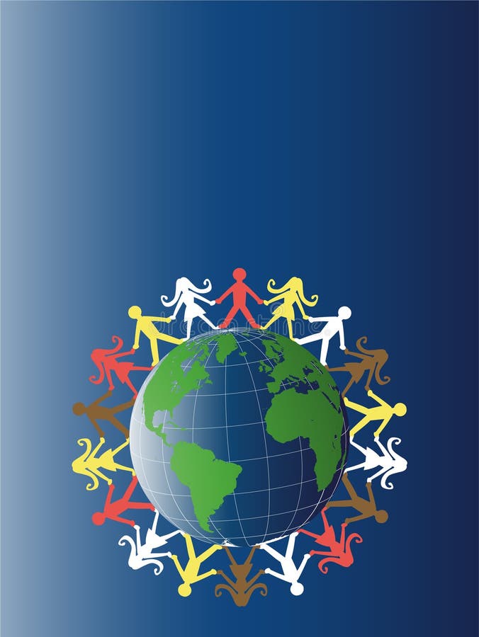 Colorful Paper Team Around the World Stock Vector - Illustration of ...