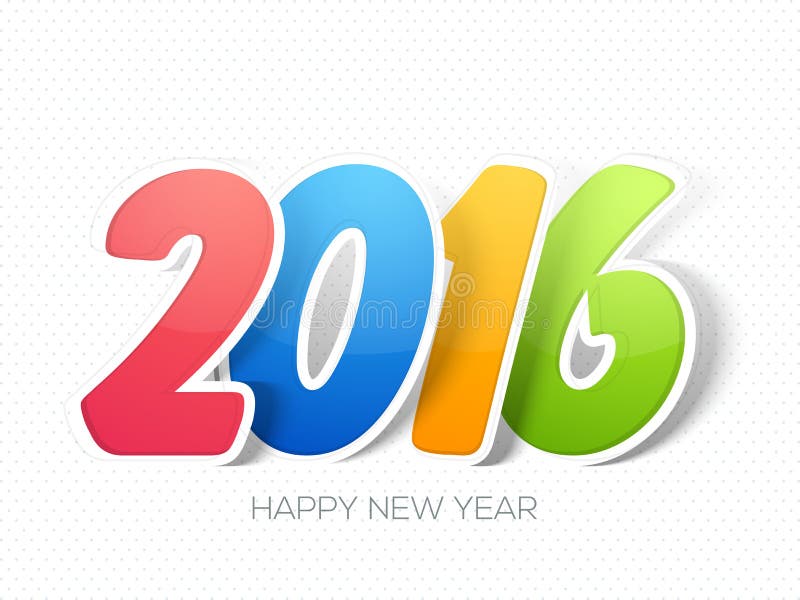 Colorful Paper Text 2016 for New Year Celebration. Stock Illustration ...