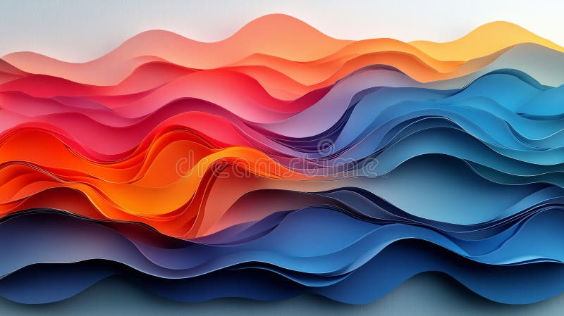 Colorful Paper Waves in Layered Patterns with Vibrant Hues Creating an ...