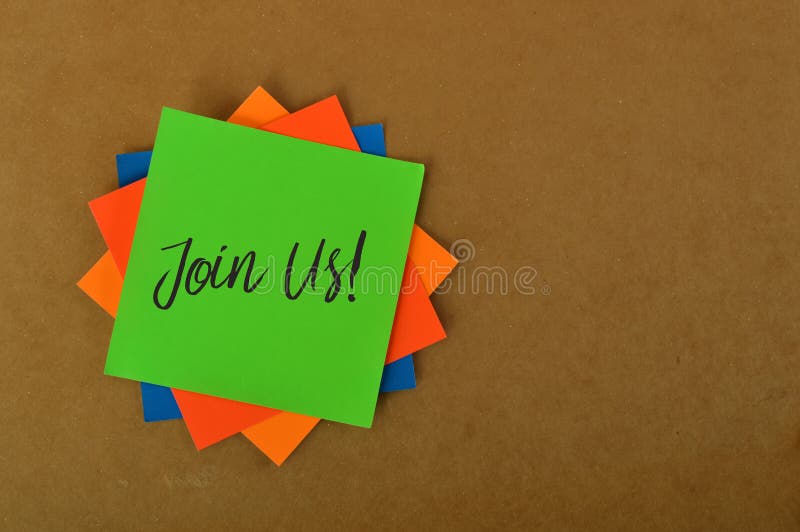 Colorful Paper Written with JOIN US Stock Image - Image of interest ...