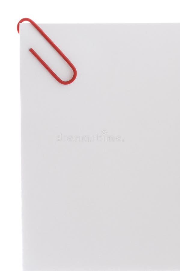 Colorful Paperclip on White Paper Stock Photo - Image of empty ...