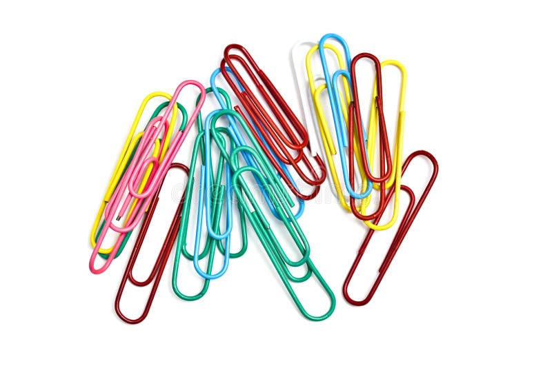 Multicolored paper clips stock photo. Image of isolated - 17955706