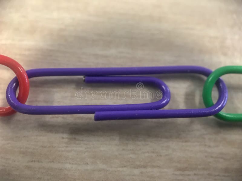 Colorful paperclips stock image. Image of purple, joined - 113456101