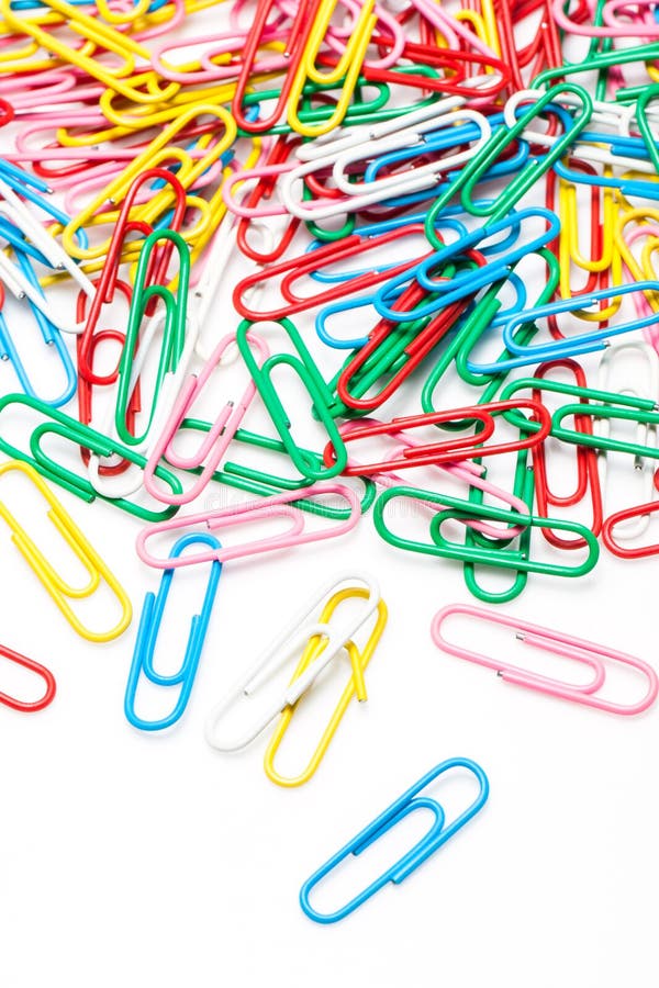 The colorful paperclips stock image. Image of fastener - 32920401