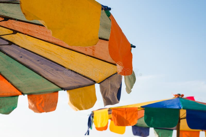Colorful Parasol on the Beach Stock Photo - Image of sunny, sunshine ...