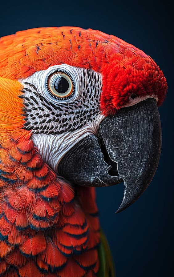 A Colorful Parrot with a Black Beak and Red Feathers Stock Image ...