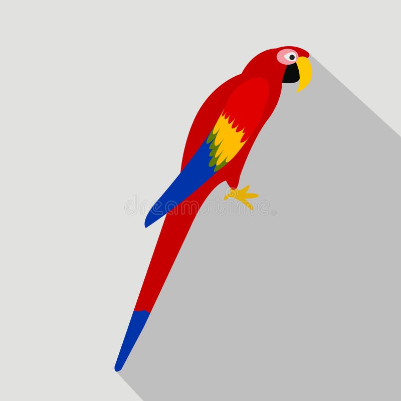 Colorful Parrot Cartoon Flat Icon. Brazil. Vector Illustration Stock ...