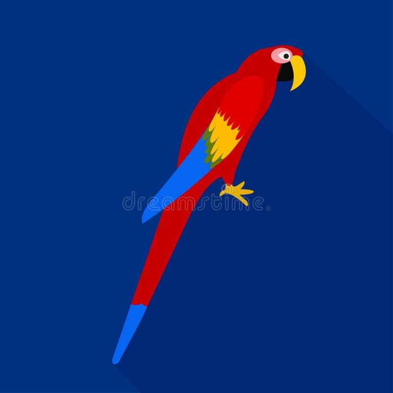 Colorful Parrot Cartoon Flat Icon. Brazil. Vector Illustration Stock ...