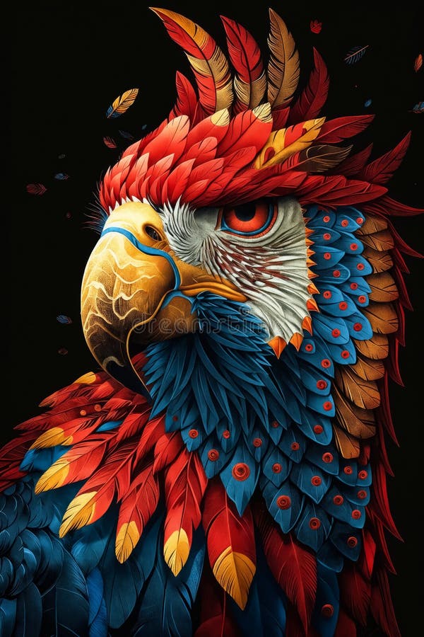 A Colorful Parrot with Feathers on Its Head. Generative AI Stock Photo ...