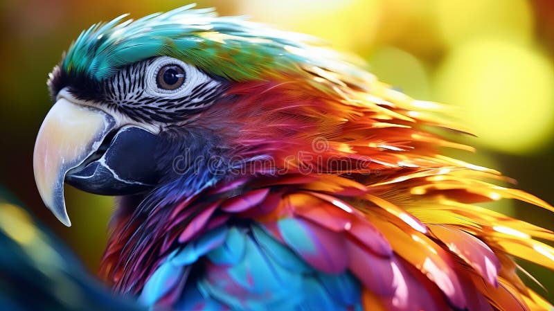 A Vibrant Parrot with Striking Feathers on Its Head Stock Image - Image ...