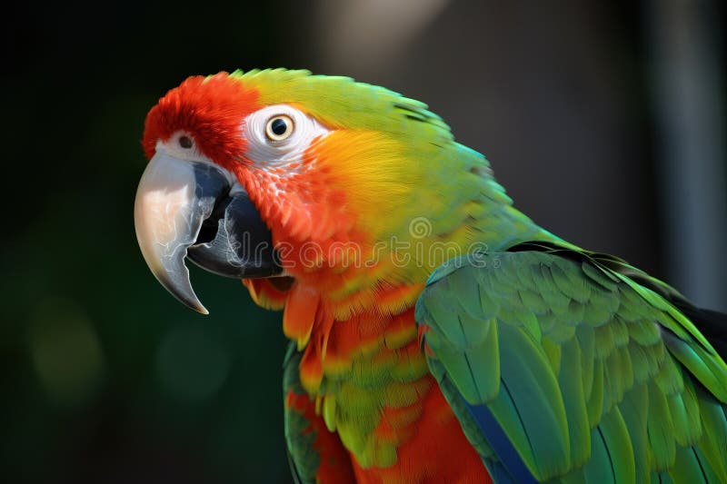 A Colorful Parrot with a Large Beak Standing on a Tree Branch with a ...