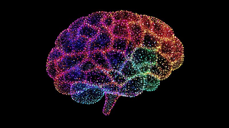 Colorful Particle Brain Illustration Stock Illustration - Illustration ...