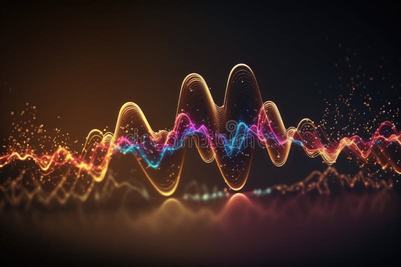 Colorful Particle Soundwave Background, Generative Ai Stock ...