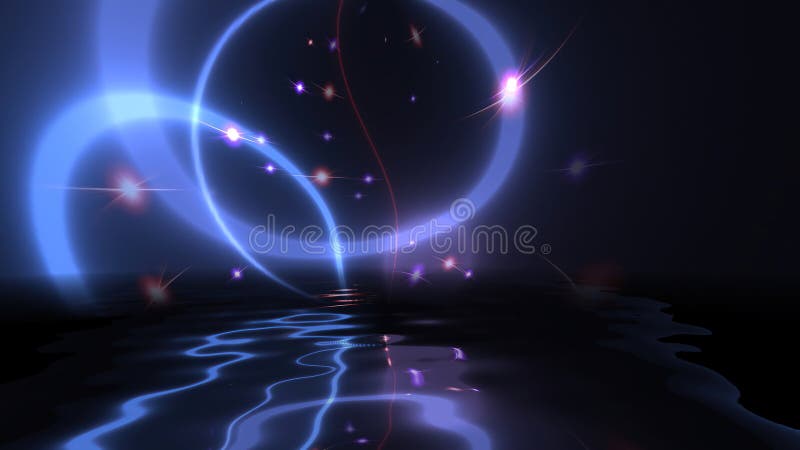 Colorful Particles Background Reflected in Water Stock Illustration ...