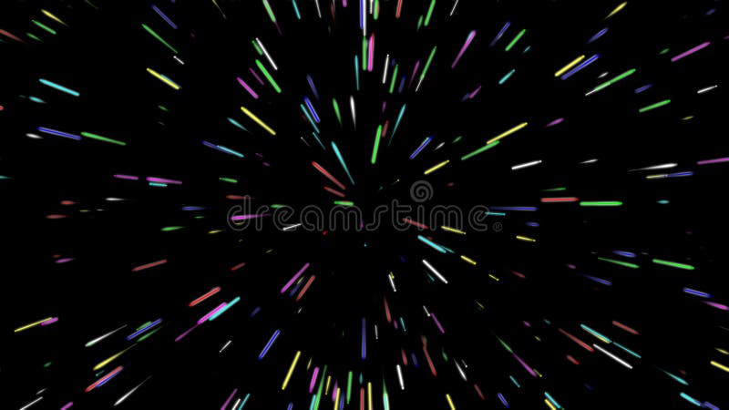 Colorful Particles through Space Motion Graphics with Plain Black ...
