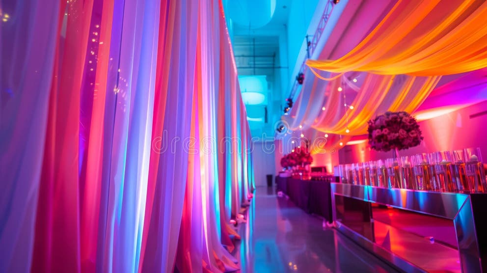 Colorful Party Backdrop Featuring Designated Space for Custom Messaging ...