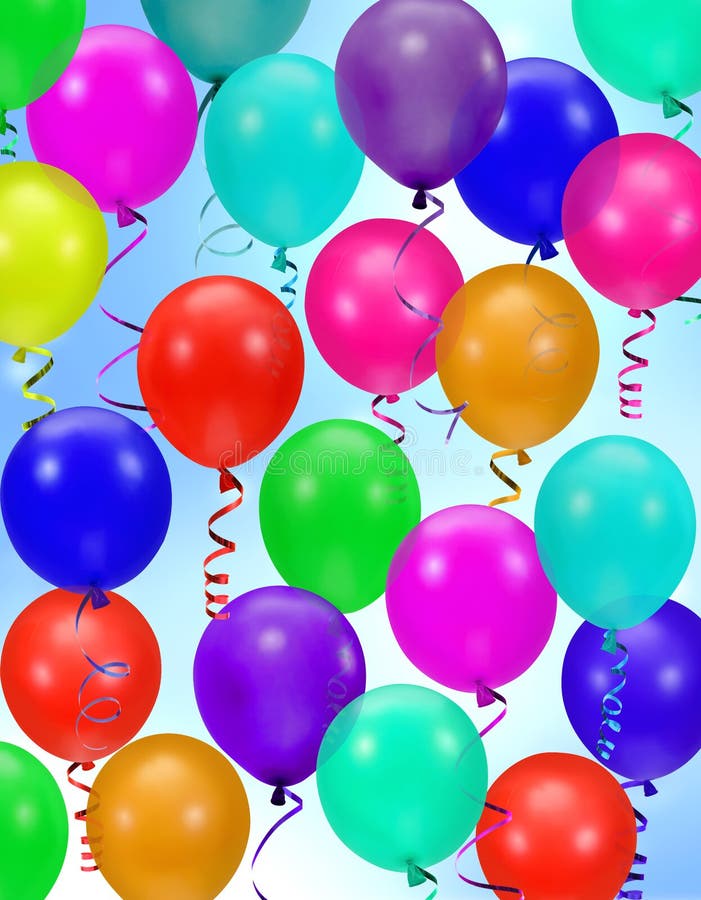 Colorful Party Balloons Background Stock Image - Image of drop, object ...