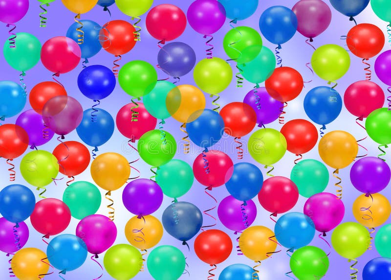 Colorful Party Balloons Background Stock Image - Image of drop, object ...