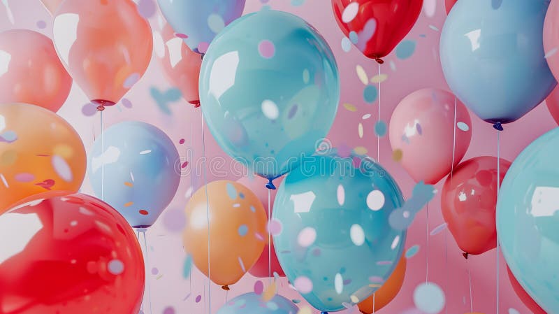Colorful Party Balloons Background Stock Illustration - Illustration of ...