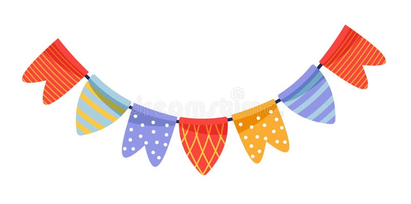Colorful Party Bunting Flags Vector Stock Illustration - Illustration ...