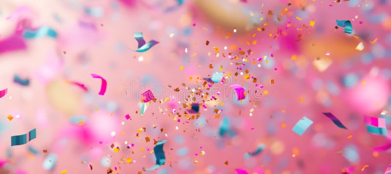 Colorful Party Confetti Ribbon Frame Background, Celebration Stock ...
