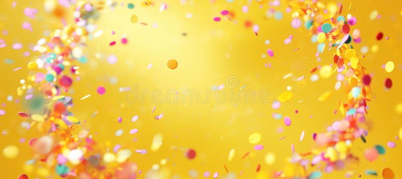 Colorful Party Confetti Ribbon Frame Background, Celebration Stock ...