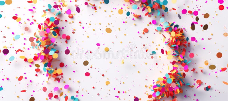 Colorful Party Confetti Ribbon Frame Background, Celebration Stock ...