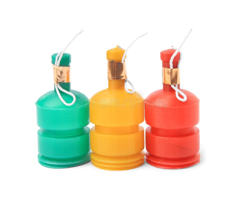 Colorful Party Crackers Isolated on White. Bright Decoration Stock ...