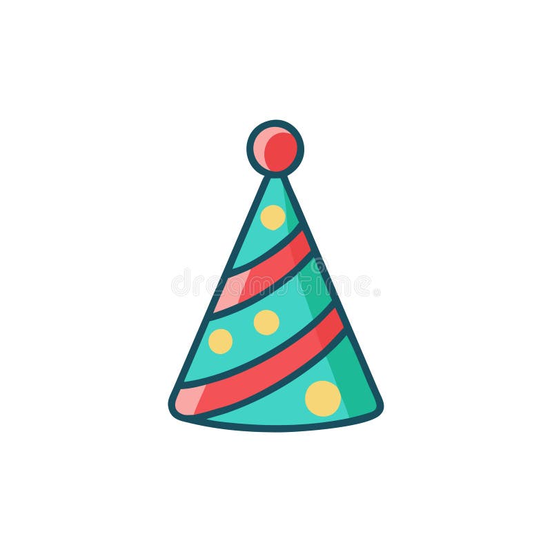 Colorful Party Hat Icon for Birthday Celebrations Stock Illustration ...