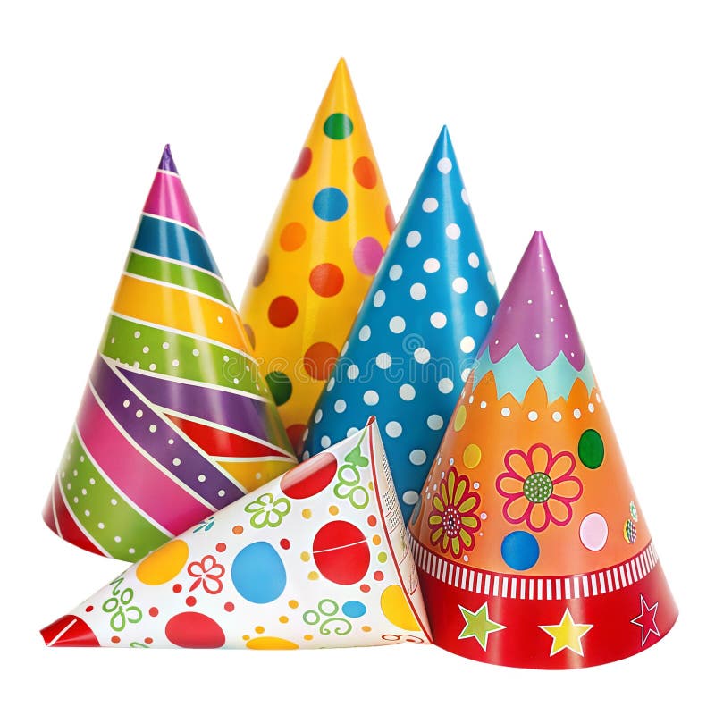 Colorful Party Hats stock illustration. Illustration of colorful ...