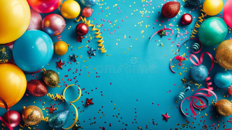 Colorful Party Scene with Ample Copy Space for Text or Graphics Stock ...