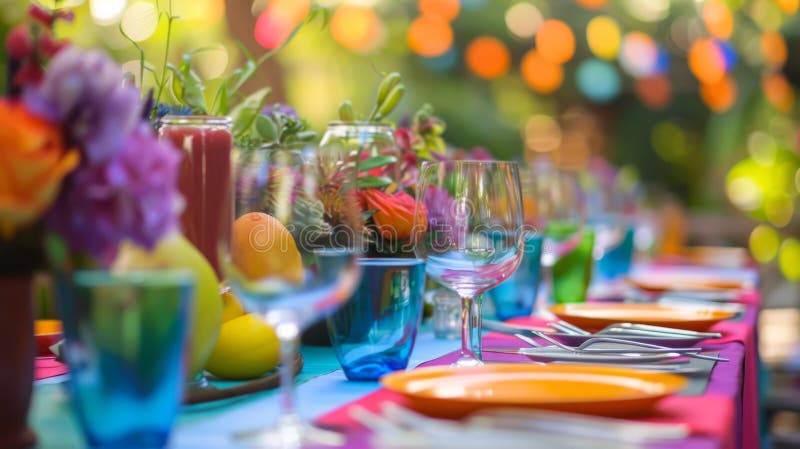 Colorful Party Setting Featuring Blank Area Perfect for Adding Event ...