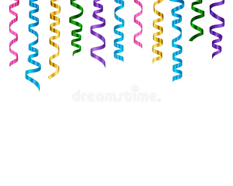 Colorful Party Streamers stock illustration. Illustration of gift ...