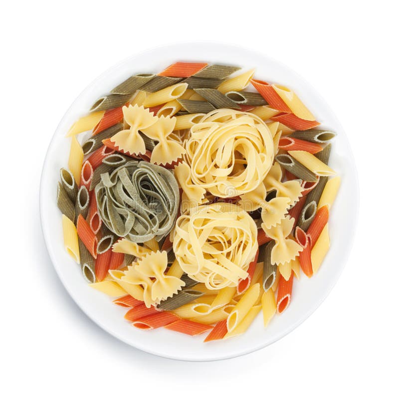Colorful pasta on plate stock image. Image of culinary - 42721943