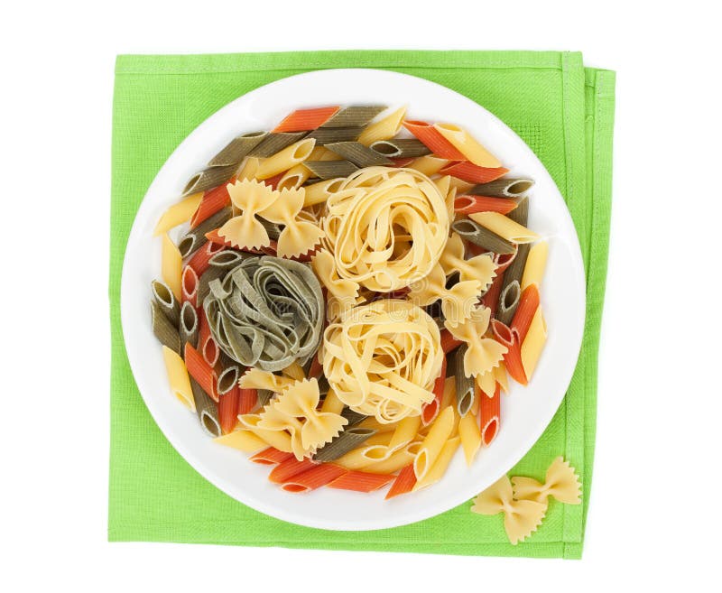 Colorful pasta on plate stock image. Image of culinary - 42721943