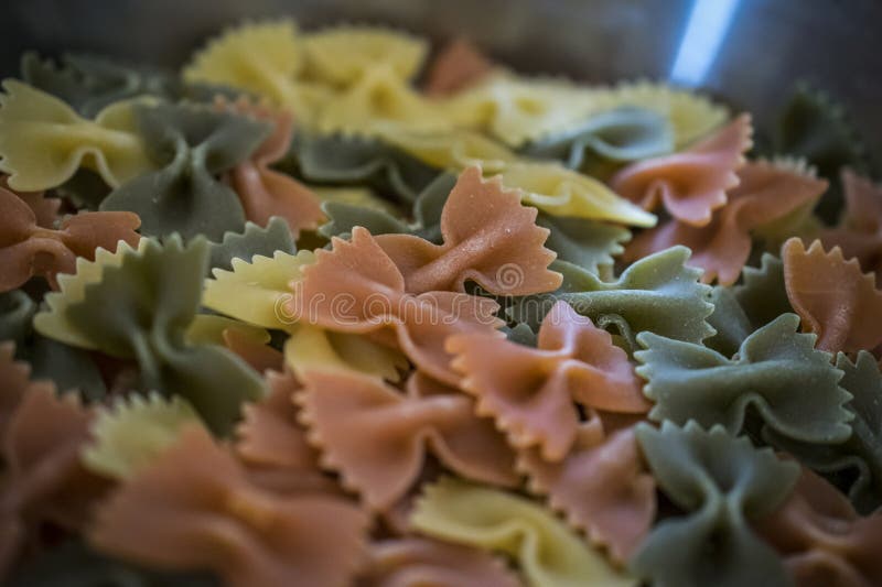 Colorful pasta in a pot stock image. Image of kitchen - 370550655
