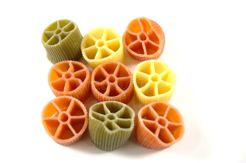 Ruote pasta isolated stock photo. Image of spinach, rotelle - 16865292
