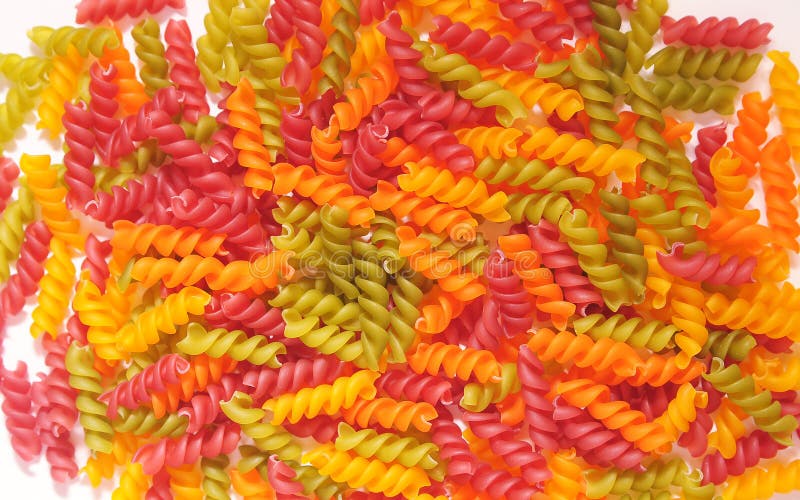 Colorful Pasta on White Background. Stock Photo - Image of decorative ...
